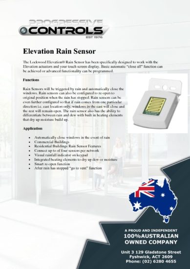 Elevation Electric Window Control System – Progressive Controls